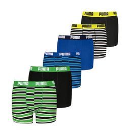 Puma Herren Puma Boxershorts &raquo;Puma BOYS EVERYDAY STRIPED BOXERS&laquo; 6er Pack, ohne Eingriff, mit elastischem Logobund, Multipack 122/128