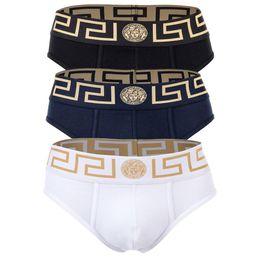 Versace Slip Herren Gr&ouml;&szlig;e S nachtblau / goldgelb / schwarz / wei&szlig;