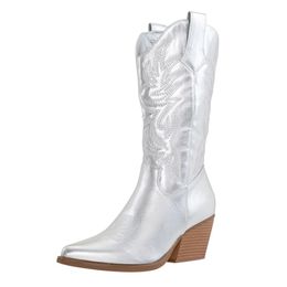 Salinyang Cowboy Boots female Silver size 40