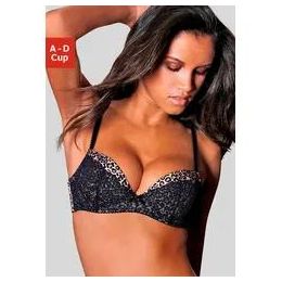 Push-up-BH Lascana, Damen, Gr. 80, Cup A, bunt (leo, bedruckt), Microtouch, Obermaterial: 45% Polyester, 44% Polyamid, 11% Elasthan, BHs BH Push-up-BH Spitzenw&auml;sche Spitzen-BH B&uuml;gel-BH Hochzeitsw&auml;sche Hochzeitsdessous Balconette-BH, mit B&uuml;gel im angesagten Leo-Look, sexy Dessous