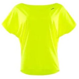 Oversize-Shirt WINSHAPE "DT101", Damen, Gr. XS, gelb (neon gelb), 80% Polyester, 20% Elasthan, U-Boot-Ausschnitt, Shirts Oversize Shirt T-Shirt, Functional