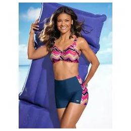 Bustier-Bikini-Top feel good, Damen, Gr. 38, Cup D, pink (magenta, gemustert), Elasthan, Polyamid, Bikini-Oberteile