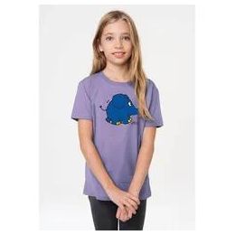 T-Shirt logoshirt "Sendung mit der Maus - Elefant T&ouml;r&ouml;", M&auml;dchen, Gr. 116, lila, 100% Baumwolle, unifarben, normal, Rundhals, Shirts T-Shirt, mit coolem Print