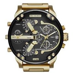 Chronograph Diesel "MR. DADDY 2.0", gold (goldfarben), Armbanduhren, Herren, Chronograph, Quarzuhr, Armbanduhr, Herren, Datum, Stoppfunktion, mehrere Zeitzonen