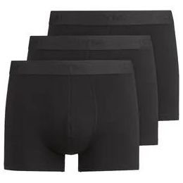Boxershorts OLYMP, Herren, Gr. L, 3 Stk., schwarz, Obermaterial: 95% Baumwolle, 5% Elasthan, Unterhosen, mit Ton-in-Ton Markenlogo