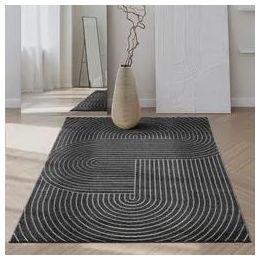 Teppich the carpet "Santo Plus", grau (anthrazit), B:140cm H:5mm L:200cm, Polypropylen, Teppiche, Teppich, Plus moderner robuster In und Outdoor Teppich