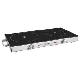 Gutfels Doppelkochplatte "COOK 4010", schwarz (inox, glas), B:63,8cm H:6,8cm T:29,9cm, Kochplatten