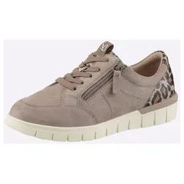 Sneaker Caprice, Damen, Gr. 42, beige (sesam), Lackleder, Veloursleder, Schuhe Sneaker