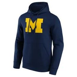 Kapuzenpullover Fanatics "Fanatics Hoodie Michigan Wolverines Primary Logo Graphic", Damen, Gr. XL, blau, 80% Baumwolle, 20% Polyester, Pullover Kapuzenpullover
