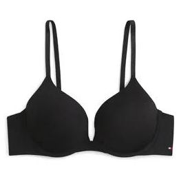 B&uuml;gel-BH "PUSH UP", Damen, Gr. 75, Cup D, schwarz, Obermaterial: 84% Polyamid, 16% Elasthan, Tommy Hilfiger UNDERWEAR, k&ouml;rpernah, BHs B&uuml;gel-BH, unifarben, Spaghettitr&auml;ger mit Logo