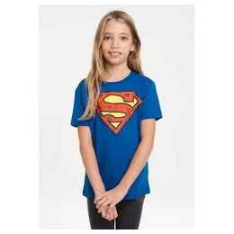 T-Shirt logoshirt "DC Comics &ndash; Superman", M&auml;dchen, Gr. 176, blau, 100% Baumwolle, unifarben, normal, Rundhals, Shirts T-Shirt, mit lizenziertem Print