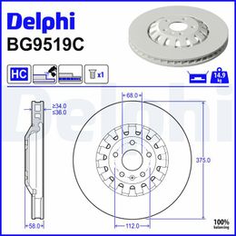 DELPHI Bremsscheibe BG9519C vorne rechts links bel&uuml;ftet 375mm f&uuml;r VW AUDI (FAW) 4M0615301AD 4M0615301AS 4M0615301R