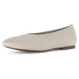 Ballerina Gabor "Eleganter Ballerina Materialmix Leder/Lederimitat", Damen, Gr. 40,5, beige, Schuhe Ballerina