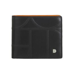 DuDu Up! Geldb&ouml;rse RFID Schutz Leder 10.5 cm in black-orange | Gr.: onesize