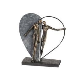 Gilde Skulptur Herzklopfen bronzefarben, grau - (H) 31 cm | Gr.: onesize