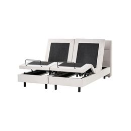 Beliani Doppelbett VICEROY in Beige/Schwarz - (W) 160 x (H) 120 x (L) 216 cm | Gr.: onesize