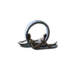Gilde Skulptur Auszeit bronzefarben, grau - (H) 22 cm | Gr.: onesize