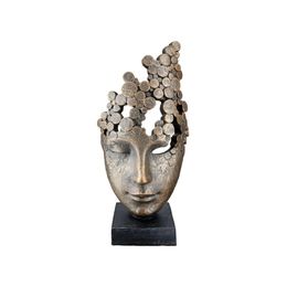 Gilde Skulptur Female Mask bronzefarben - (H) 31,5 cm | Gr.: onesize