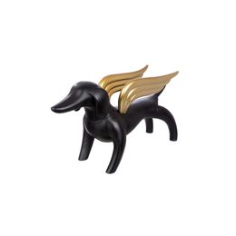 Gilde Figur Flying Dachshund schwarz - (H) 28 cm | Gr.: onesize