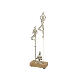 Gilde Skulptur Yogagruppe silberfarben - (H) 51 cm | Gr.: onesize