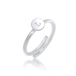 Elli Ring 925 Sterling Silber Buchstabe, Buchstabe - L, Pl&auml;ttchen in Silber | Gr.: onesize