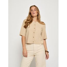Minus Strickjacke in Sand Gray Melange | Gr.: XXL
