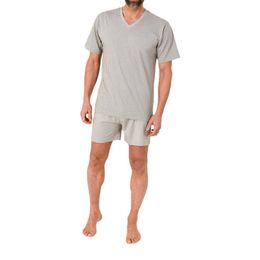 Normann Kurzarm Schlafanzug Pyjama Shorty in grau | Gr.: 48