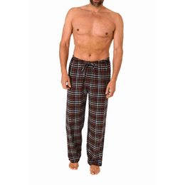 Normann Flanell Schlafanzug Pyjama Hose lang kariert Baumwolle - 70781 in dunkelgrau | Gr.: 56