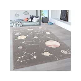 KADIMA DESIGN Kinderteppich Weltraum Kinderzimmer in Grau | Gr.: 133 x 133 cm