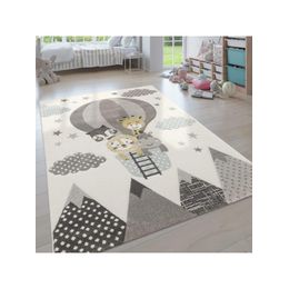 KADIMA DESIGN Kinderteppich Ballon mit Tieren Kinderzimmer in Creme | Gr.: 133 x 133 cm