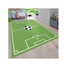 KADIMA DESIGN Kinderteppich waschmaschinenwaschbar Fu&szlig;ballfeld Kinderzimmer in Gr&uuml;n | Gr.: 100 x 200 cm