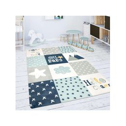KADIMA DESIGN Kinderteppich waschmaschinenwaschbar Patchwork Kinderzimmer in Blau | Gr.: 120 x 160 cm