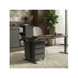 KADIMA DESIGN Schreibtisch verstellbar 68-91cm H&ouml;he Ergonomisch C-Fu&szlig; B&uuml;ro in Graphit | Gr.: 180 x 80 cm