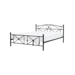 Beliani Doppelbett RODEZ in Schwarz - (W) 166 x (H) 92 x (L) 208 cm | Gr.: onesize