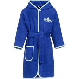 Playshoes Frottee-Bademantel Hai in Blau | Gr.: 110/116