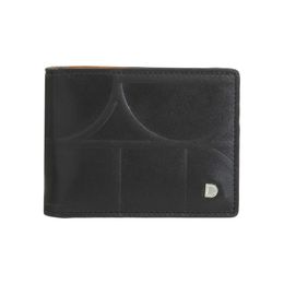 DuDu Up Geldb&ouml;rse RFID Schutz Leder 11 cm Geldscheinklammer in black-orange | Gr.: onesize