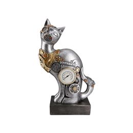 Gilde Figur Steampunk Cat silberfarben - (H) 30 cm | Gr.: onesize