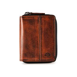Green Burry Greenburry Destressed Geldb&ouml;rse RFID Schutz Leder 10.5 cm in rusty orange | Gr.: onesize