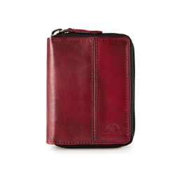 Green Burry Greenburry Destressed Geldb&ouml;rse RFID Schutz Leder 10.5 cm in deep red | Gr.: onesize