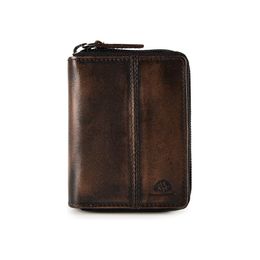 Green Burry Greenburry Destressed Geldb&ouml;rse RFID Schutz Leder 10.5 cm in teak brown | Gr.: onesize