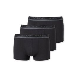 Boxershorts uncover by Schiesser "Boxershort 3er Pack", Herren, Gr. S, schwarz, Obermaterial: 95% Baumwolle CO. 5% Elasthan EL., Unterhosen