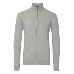 Strickjacke INDICODE "Strickjacke IDBadi", Herren, Gr. XXL, grau (grau mix), Obermaterial: 80% Baumwolle CO. 20% Polyamid PA., Strickjacken Strickjacke