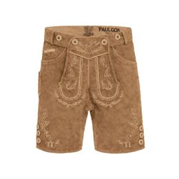 PAULGOS Lederhose Kurz Echtleder HK1 in Hellbraun | Gr.: 50