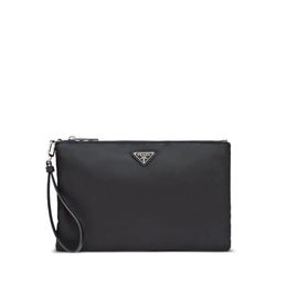 Prada Crossbody Bags - Re-Nylon Triangle-Logo Clutch Bag - Gr. unisize - in Schwarz - f&uuml;r Damen