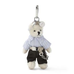 Prada Schl&uuml;ssel- & Taschenanh&auml;nger - White Steel Clutch With Playful Teddy Bear Keychai - Gr. unisize - in Wei&szlig; - f&uuml;r Damen