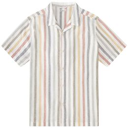 Knowledge Cotton Apparel Herrenhemd Strukturstreifen XL Multicolor