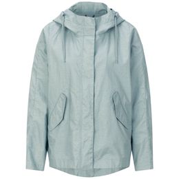 LangerChen Damenjacke Leinen mit Kapuze XL Eisblau