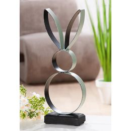 Macrander Hase Metall gr&uuml;n/schwarz 11x31 cm