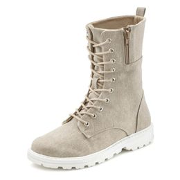 Lascana Lace-Up Ankle Boots female Beige size 37