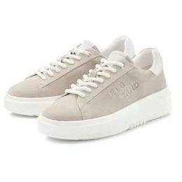 Sneaker ELBSAND "Schn&uuml;rschuh", Damen, Gr. 41, grau (taupe), Obermaterial: 95% Ziegenleder, 5% Schafsleder. Decksohle: 100% Schafsleder. Futter: 100% Lederimitat. Laufsohle: 100% Synthetik, unifarben, Schuhe Sneaker, Schn&uuml;rhalbschuh,Freizeitschuh aus Leder mit modischer Plateausohle